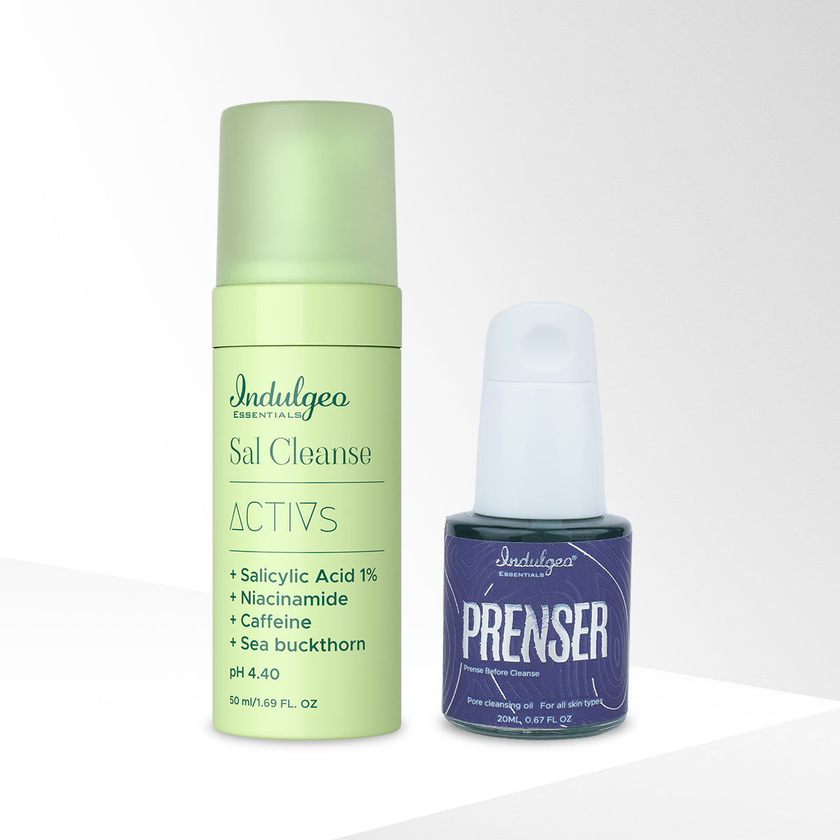 Double Cleansing Combo for Acne Prone Skin - Prenser + Sal Cleanse – Indulgeo Essentials